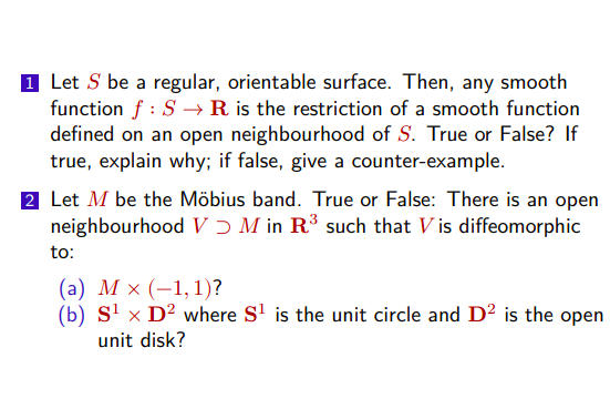 Solved 1 ﻿Let S ﻿be a regular, orientable surface. Then, any | Chegg.com