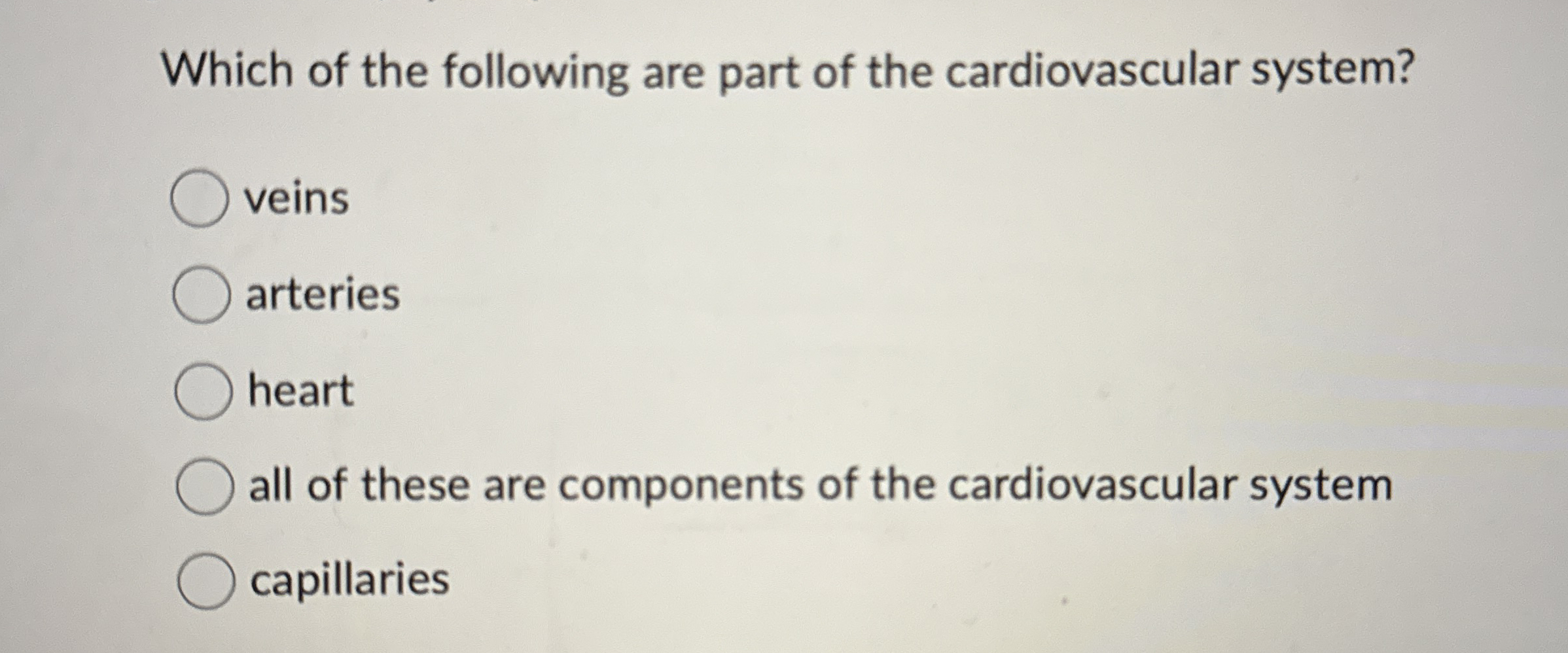 Solved Which of the following are part of the cardiovascular | Chegg.com