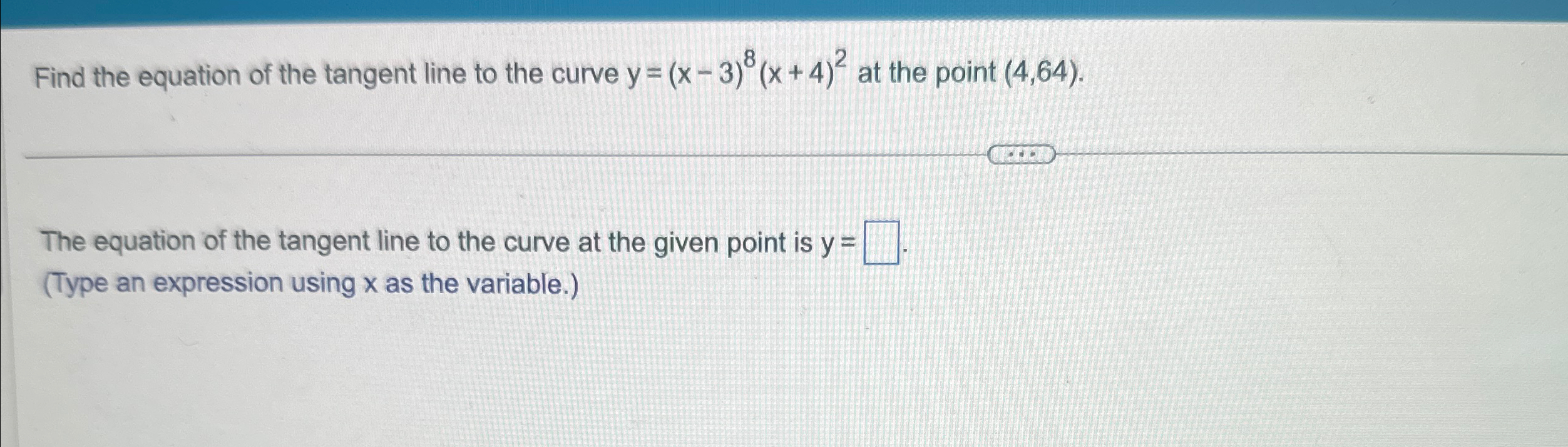 Solved Find the equation of the tangent line to the curve | Chegg.com