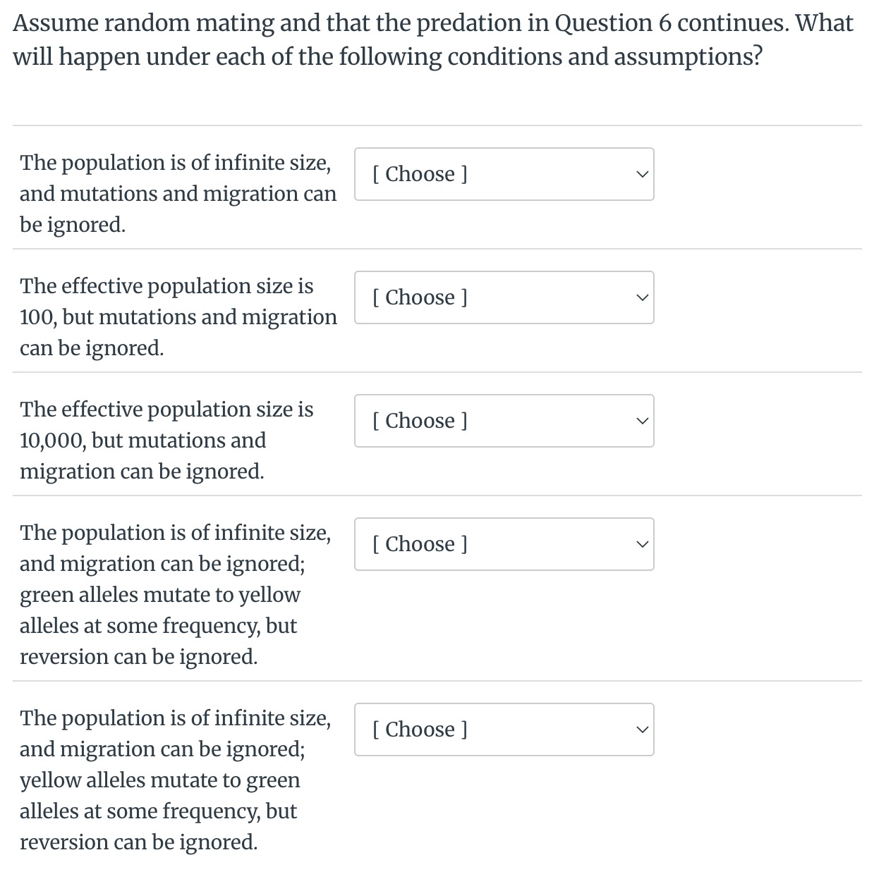 Solved Assume random mating and that the predation in | Chegg.com