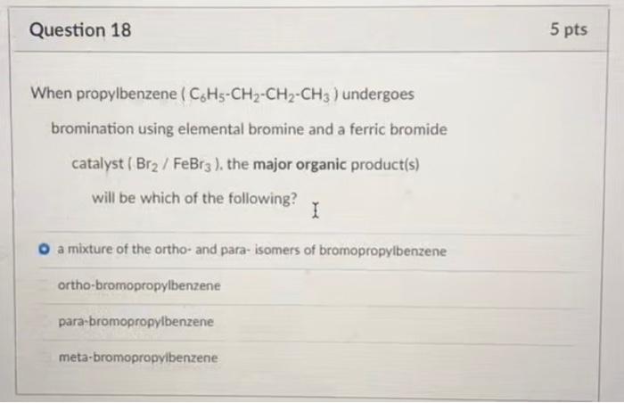 Solved When propylbenzene (C6H5−CH2−CH2−CH3) undergoes | Chegg.com