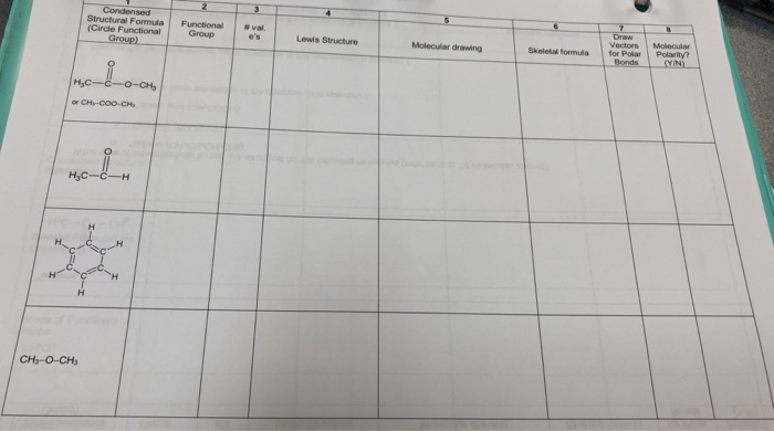 Solved Condensed Structural Formula (Circle Functional | Chegg.com