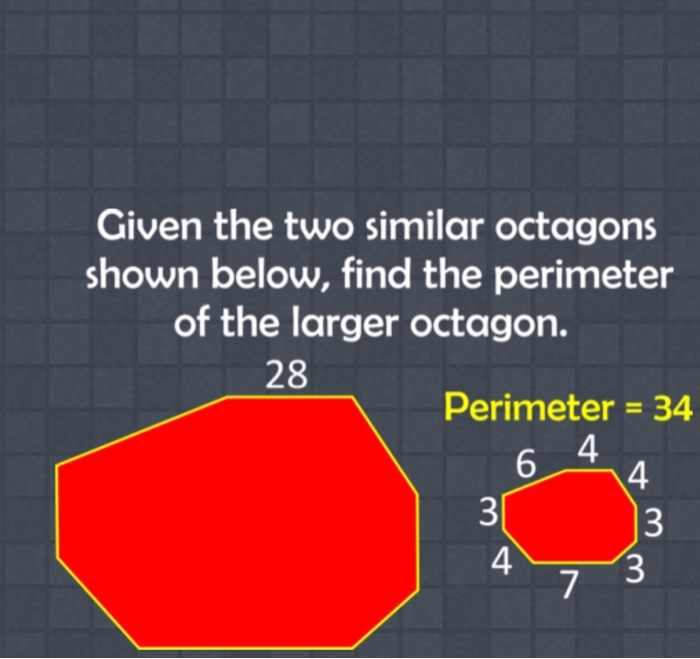 Solved Given the two similar octagons shown below, find the | Chegg.com