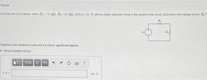 Solved Part A Consider the crcuit below, where Ri= 10 kN, R | Chegg.com Solved Part A Consider the crcuit below, where Ri= 10 kN, R | Chegg.com