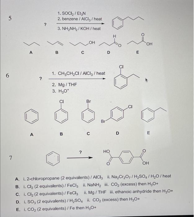 Solved 1. SOCl2/Et3 N 2. benzene /AlCl3/ heat ? 3. | Chegg.com