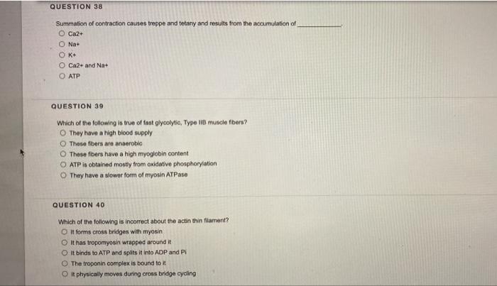 Solved QUESTION 38 Summation of contraction causes treppe | Chegg.com