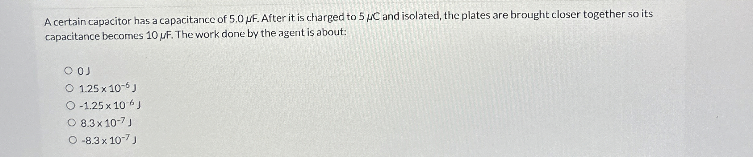Solved A certain capacitor has a capacitance of 5.0μF. | Chegg.com