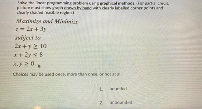 Solved Solve the linear programming problem using graphical | Chegg.com