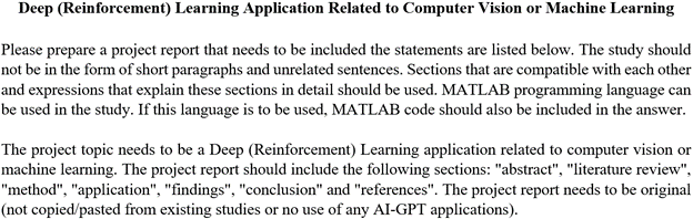 Solved Deep (Reinforcement) ﻿Learning Application Related to | Chegg.com