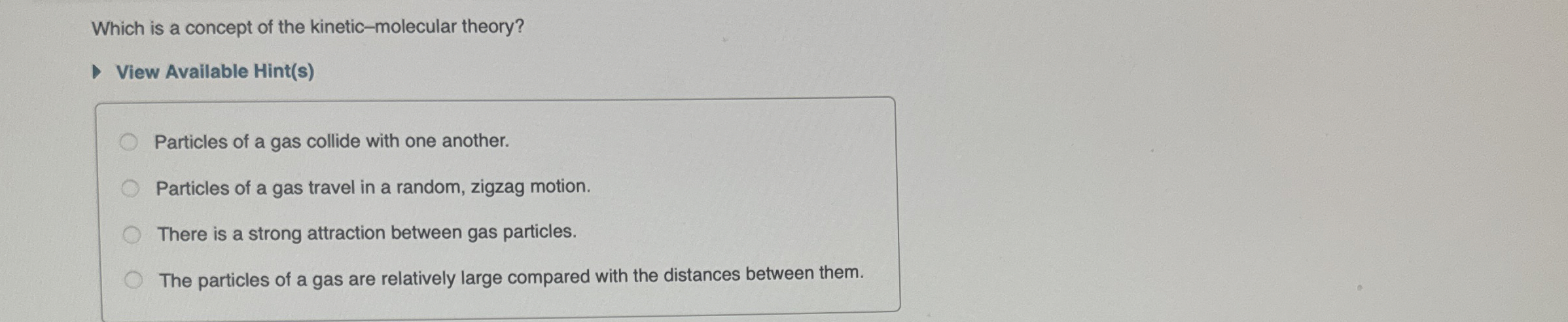 Solved Which is a concept of the kinetic-molecular | Chegg.com