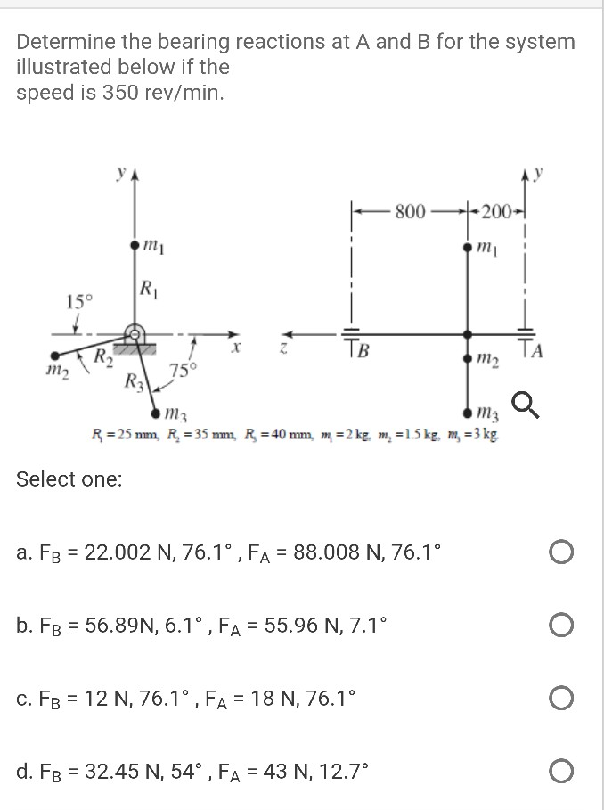 Solved Determine the bearing reactions at A and B for the | Chegg.com