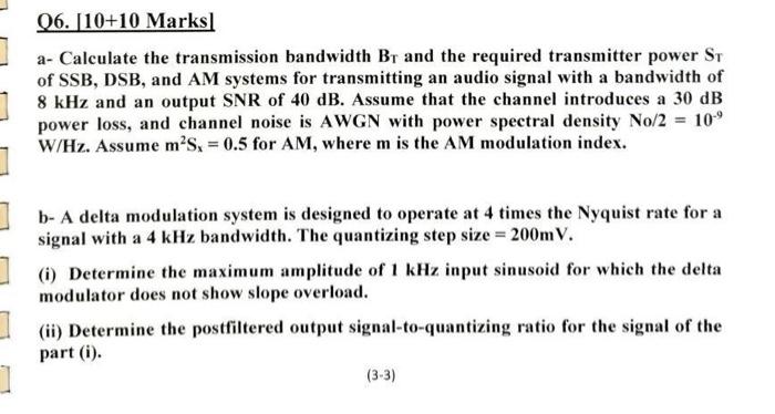 Solved a- Calculate the transmission bandwidth BT and the | Chegg.com