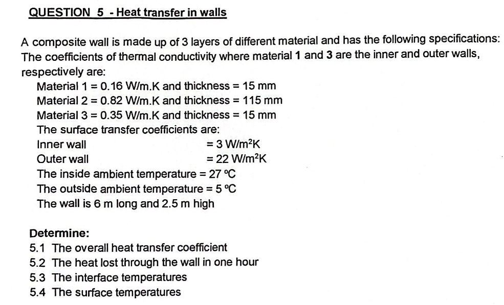 Solved please solve step by step QUESTION 5 - ﻿Heat transfer | Chegg.com