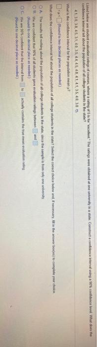 Solved Luted close student evision rating of course who wing | Chegg.com