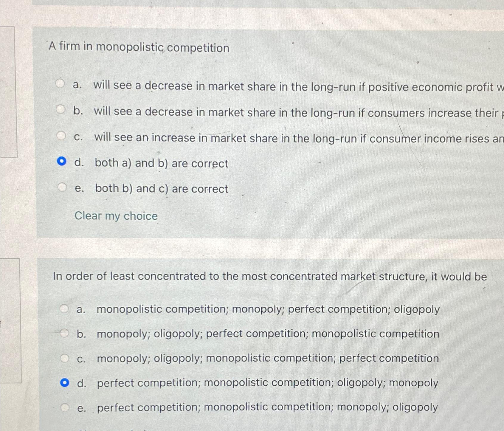 Solved A firm in monopolistic competitiona. ﻿will see a | Chegg.com
