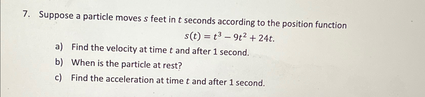 Solved Suppose a particle moves s ﻿feet in t ﻿seconds | Chegg.com