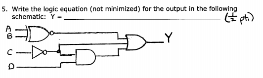 Solved write the logic equation (not minimized) for the | Chegg.com