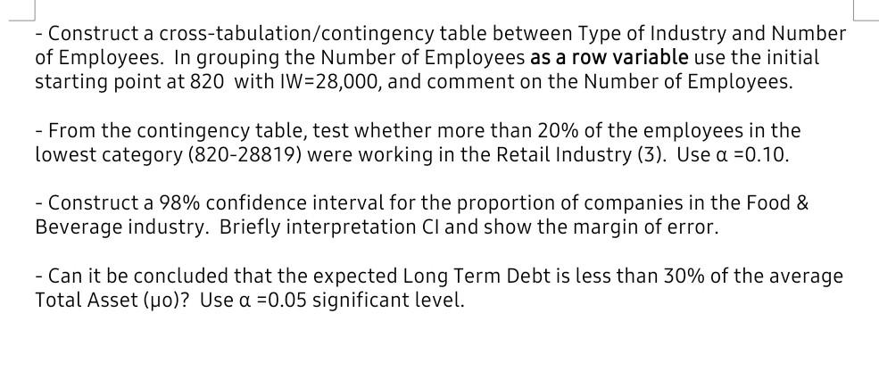 Solved - Construct a cross-tabulation/contingency table | Chegg.com