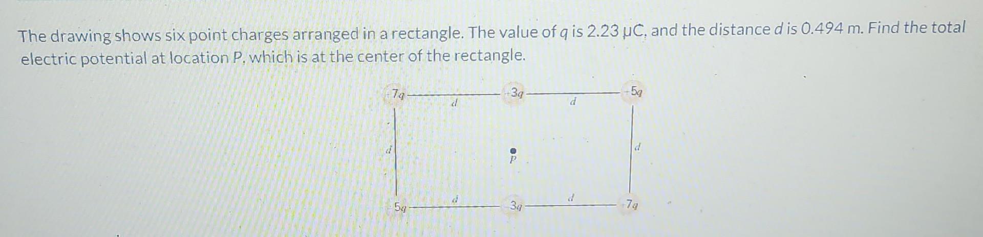 Solved The drawing shows six point charges arranged in a | Chegg.com
