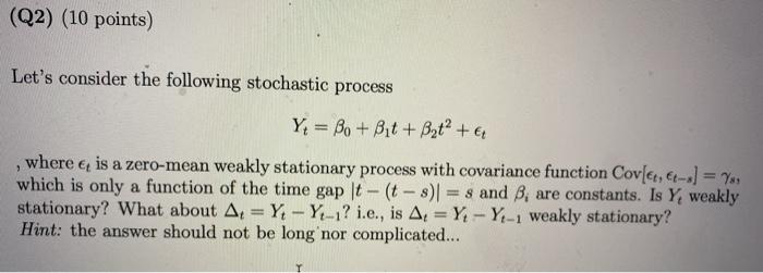 Solved (Q2) (10 points) Let's consider the following | Chegg.com