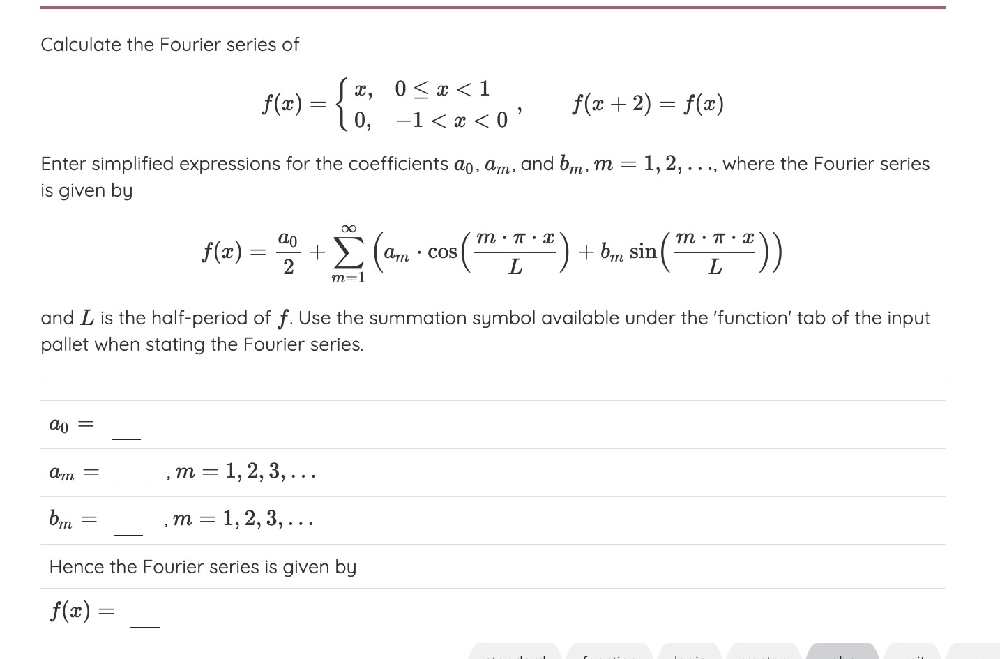 Calculate the Fourier series | Chegg.com