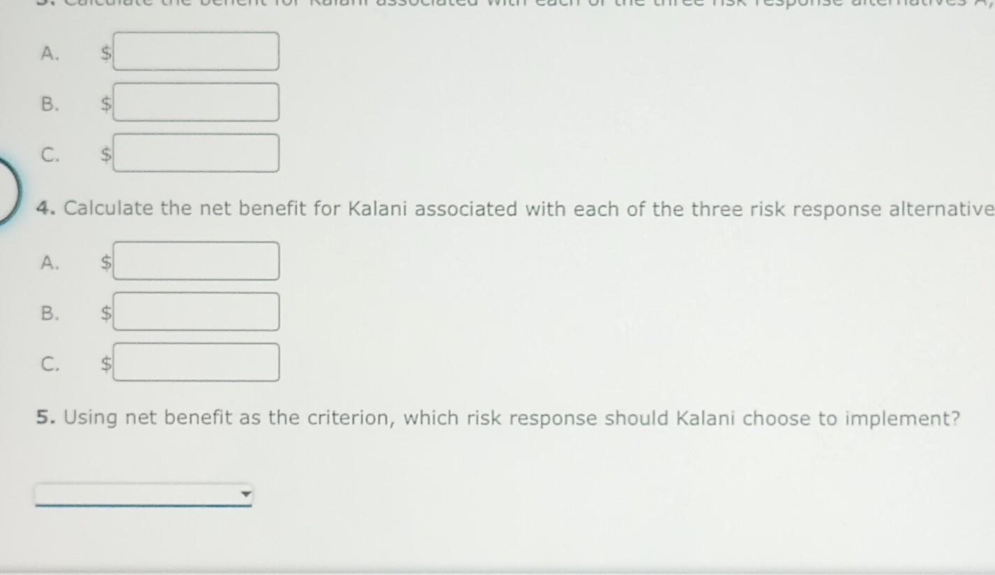 Solved Using Net Benefit to Evaluate Risk Response | Chegg.com