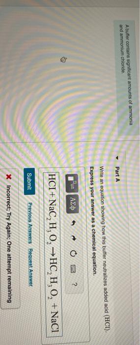 Solved A Buffer Contains Significant Amounts Of Ammonia And