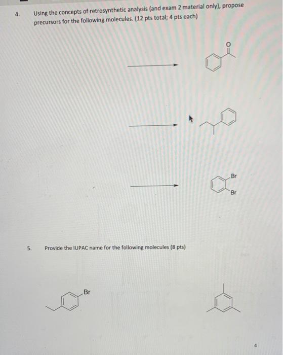 Solved 4. Using the concepts of retrosynthetic analysis (and | Chegg.com