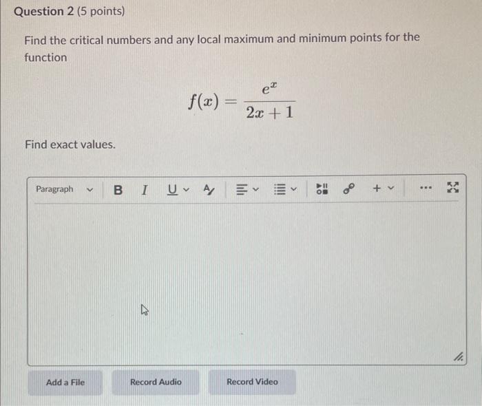 Solved Find the critical numbers and any local maximum and | Chegg.com
