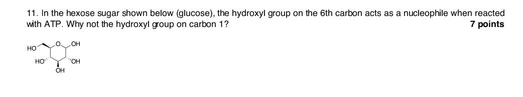 Solved In the hexose sugar shown below (glucose), the | Chegg.com
