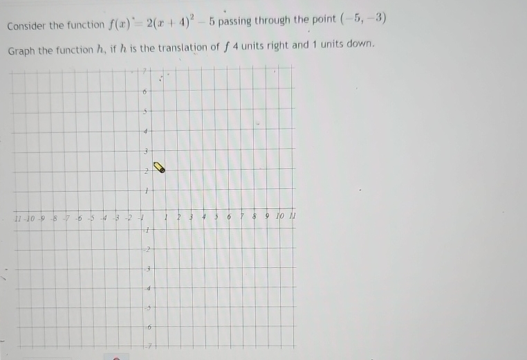 Solved Consider the function f(x)2=2(x+4)2-5 ﻿passing | Chegg.com