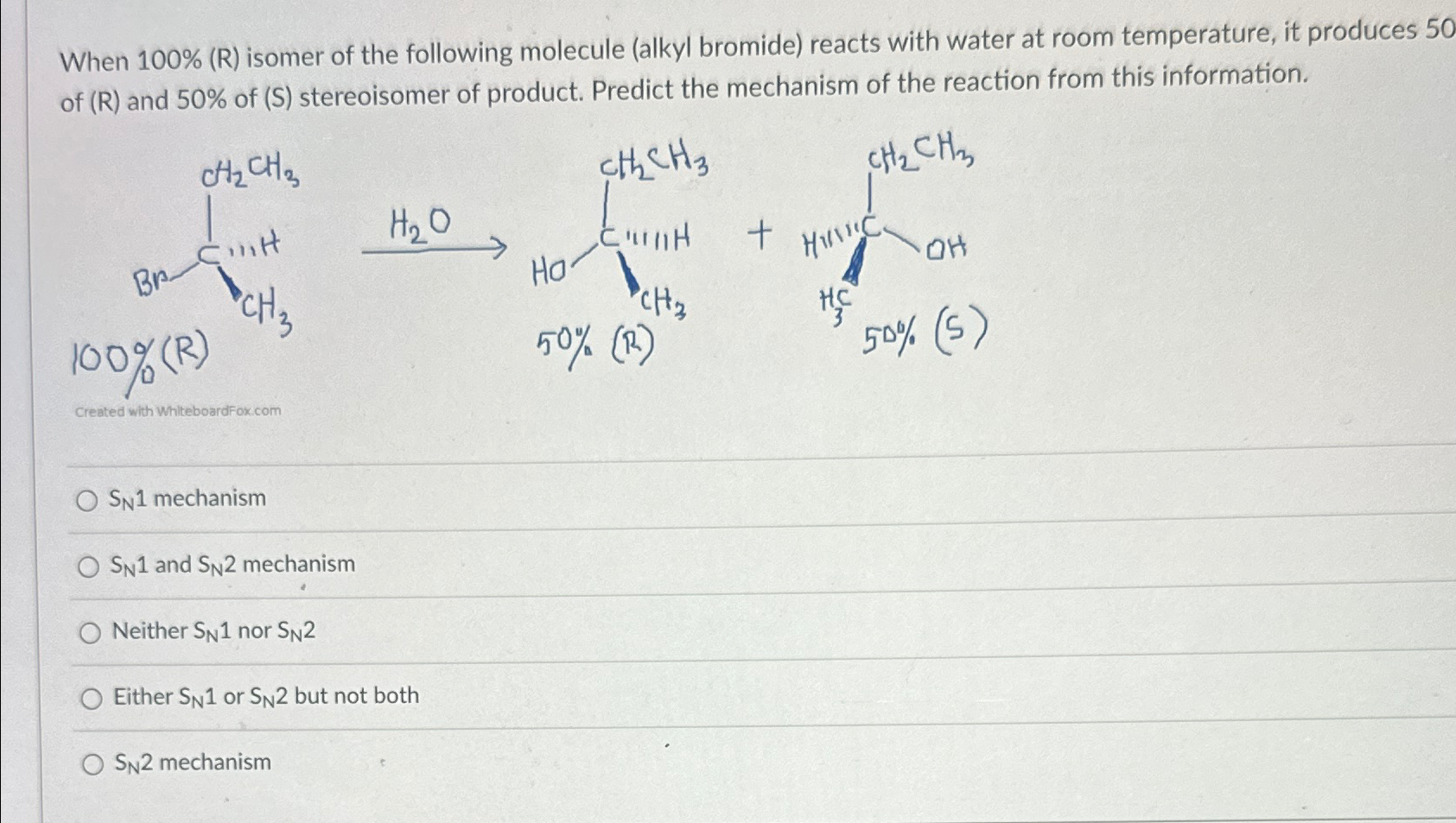 Solved When 100%(R) ﻿isomer of the following molecule (alkyl | Chegg.com