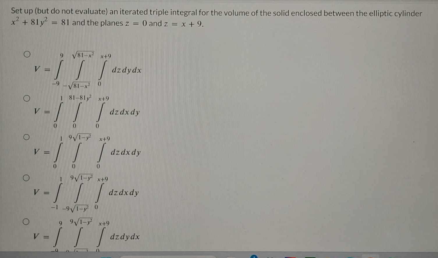 Solved Example 3 ﻿Set up (but do not evaluate) ﻿an iterated | Chegg.com