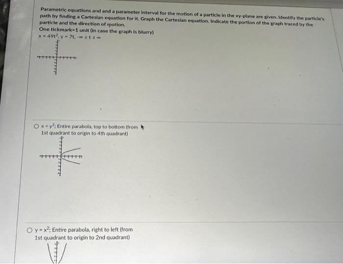 Solved Parametric equations and and a parameter interval for | Chegg.com