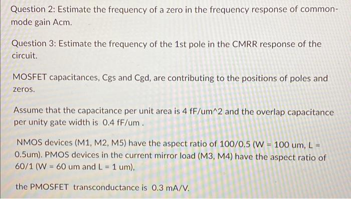Solved Instructions Consider an NMOS common-source | Chegg.com