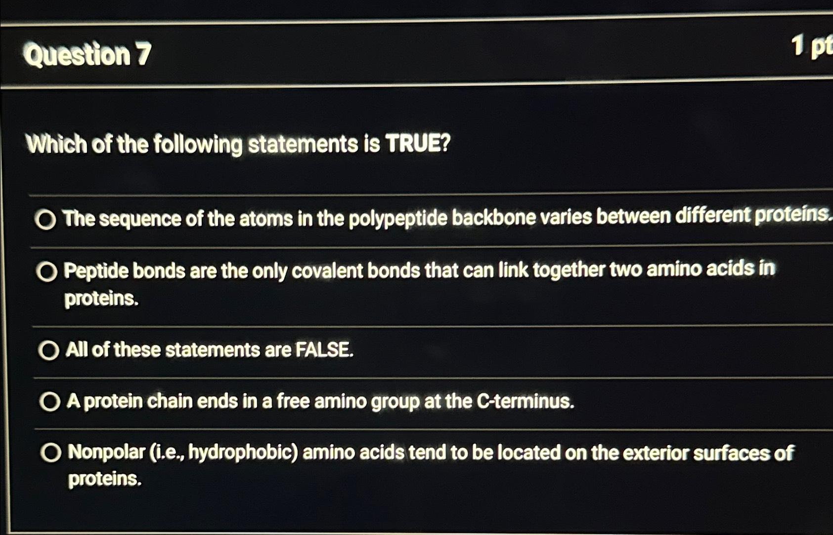 Solved Question 7Which of the following statements is | Chegg.com