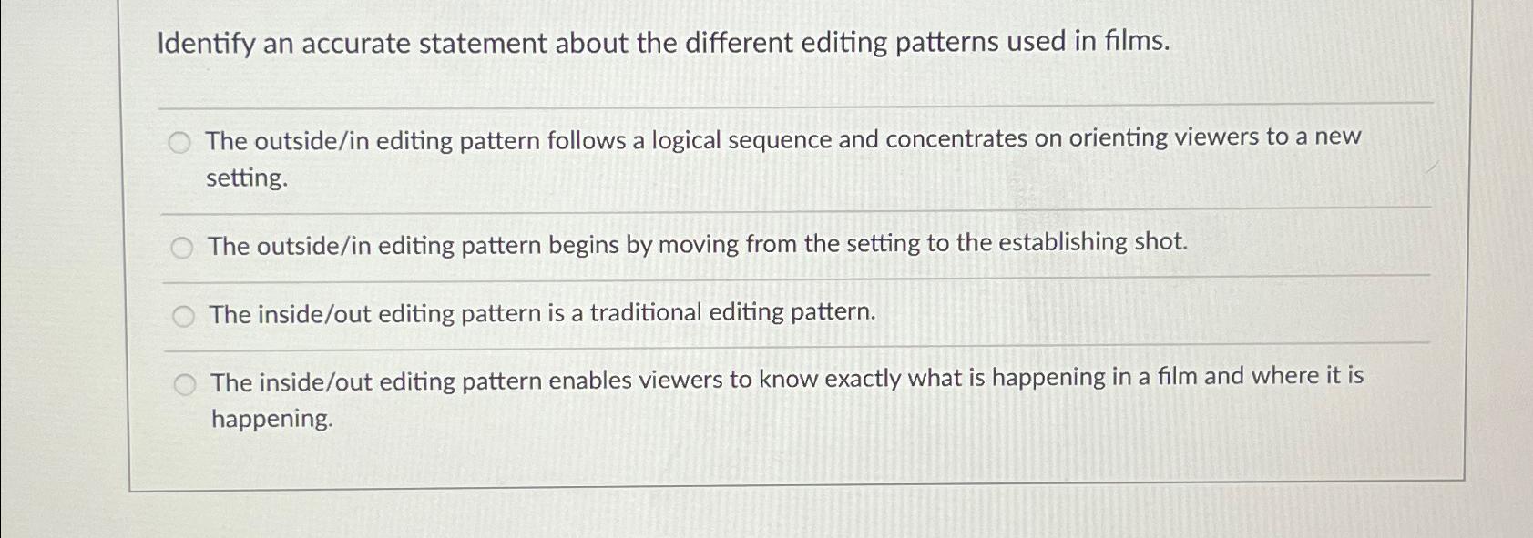 Solved Identify an accurate statement about the different | Chegg.com