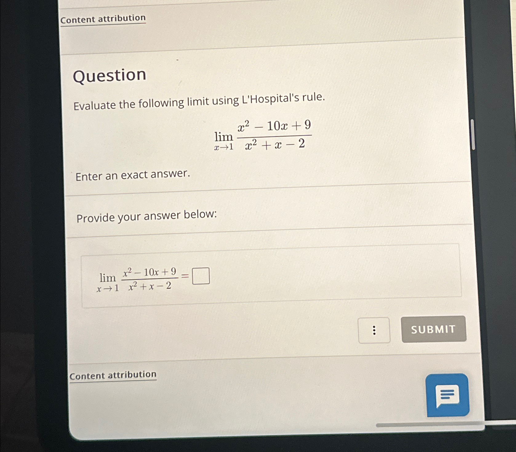 Solved Content attributionQuestionEvaluate the following | Chegg.com