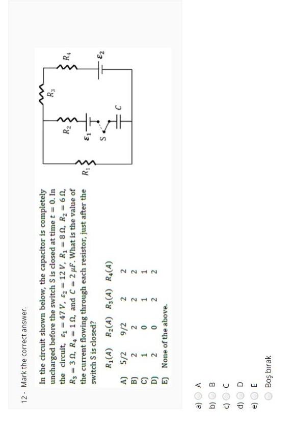 Solved In the circuit shown below, the capacitor is | Chegg.com
