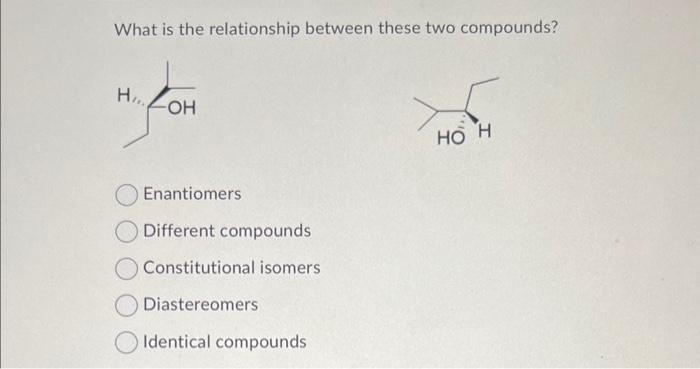 Solved What is the relationship between these two compounds? | Chegg.com