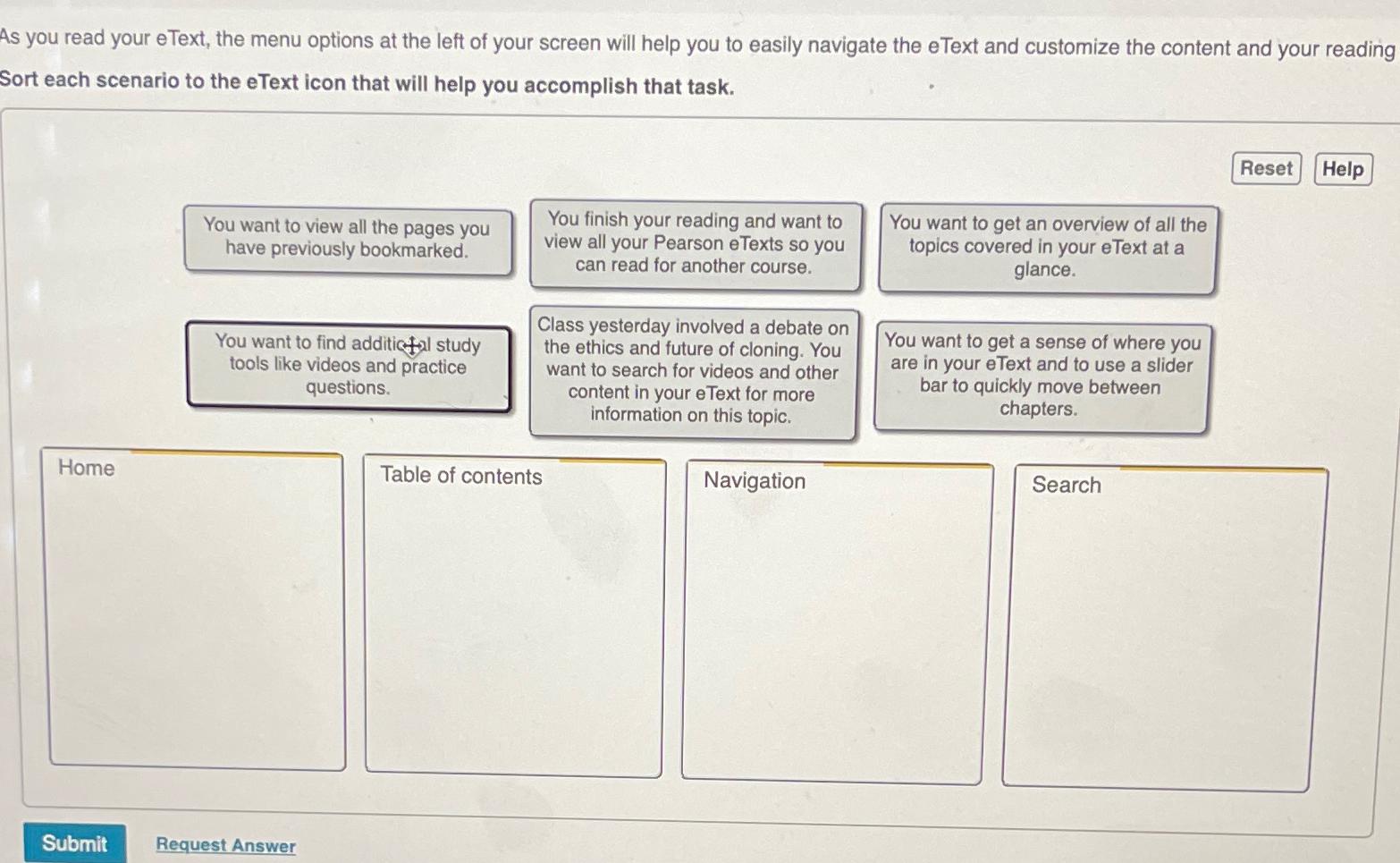 Solved As you read your eText, the menu options at the left | Chegg.com