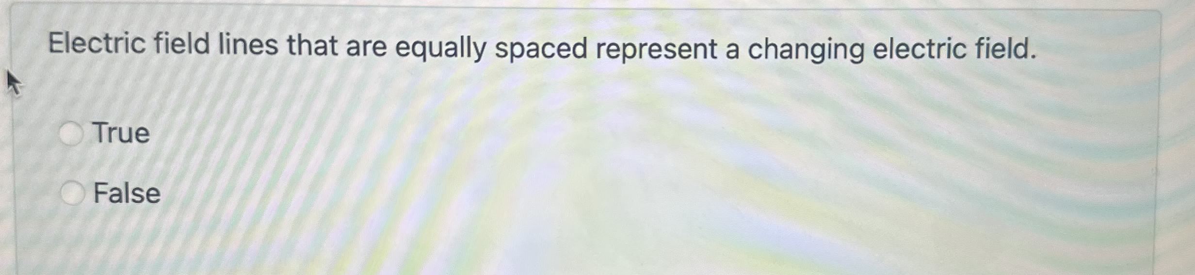 [Solved]: Electric field lines that are equally spaced repre