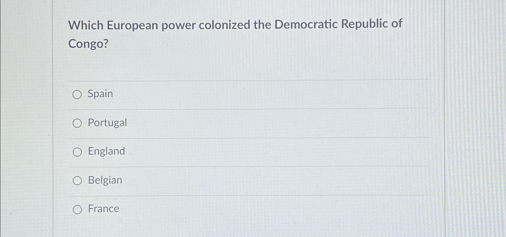 Solved Which European power colonized the Democratic | Chegg.com