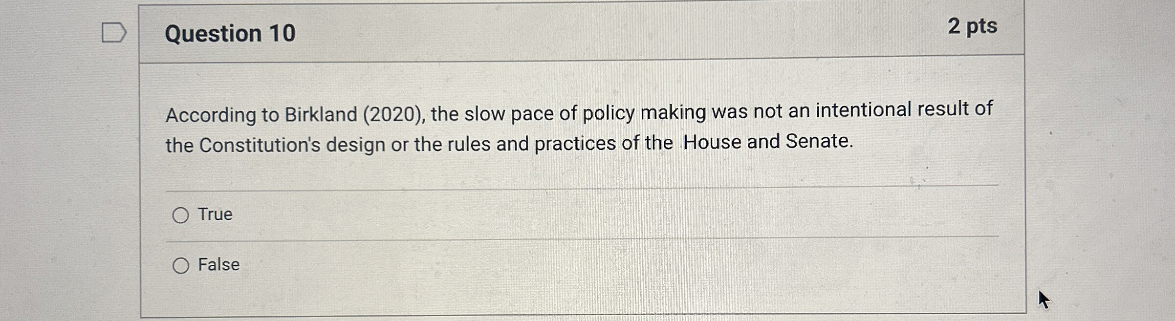 Solved Question 102 ﻿ptsAccording to Birkland (2020), ﻿the | Chegg.com