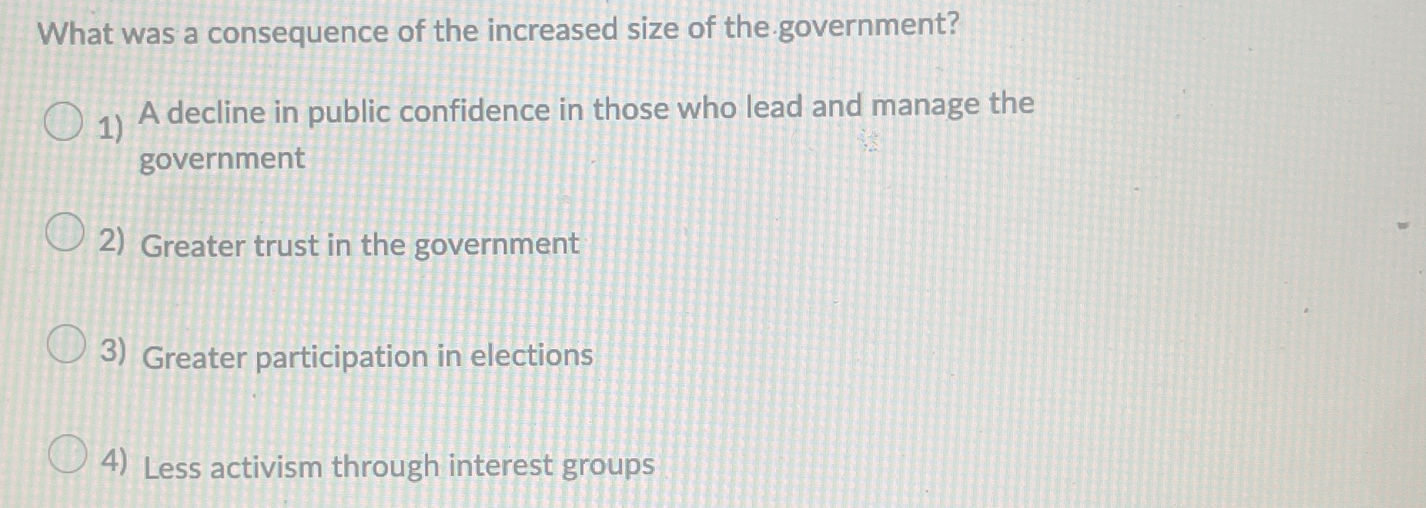 Solved What was a consequence of the increased size of the | Chegg.com