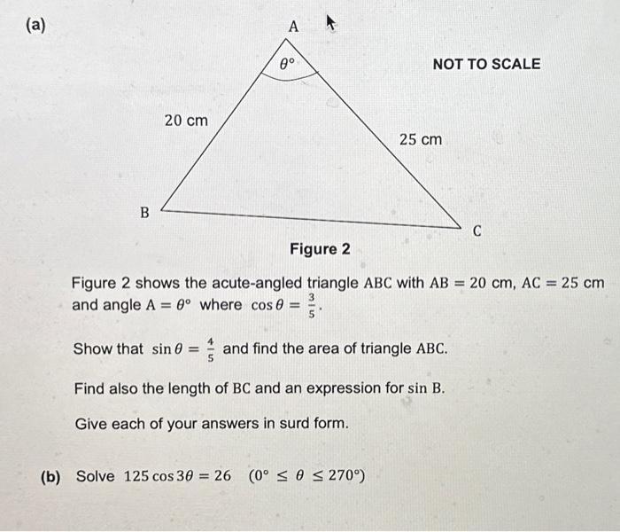 Solved Figure 2 shows the acute-angled triangle ABC with | Chegg.com