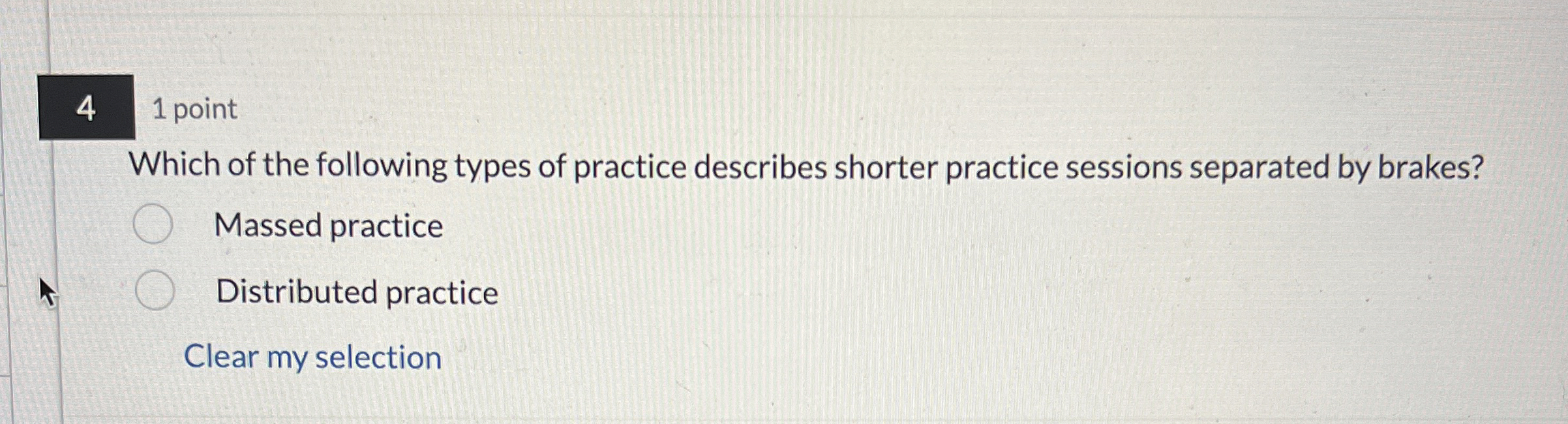 Solved 41 ﻿pointWhich of the following types of practice | Chegg.com