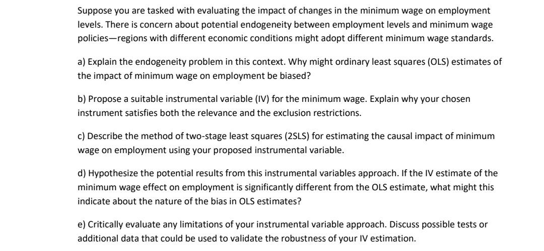 Solved Suppose you are tasked with evaluating the impact of | Chegg.com