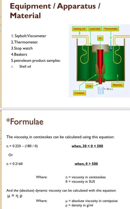 Solved Experiment No.3 Saybolt Viscometer - Kinematic & | Chegg.com