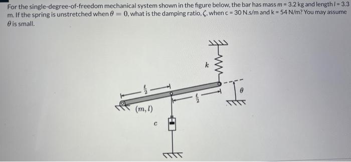 Solved For the single-degree-of-freedom mechanical system | Chegg.com